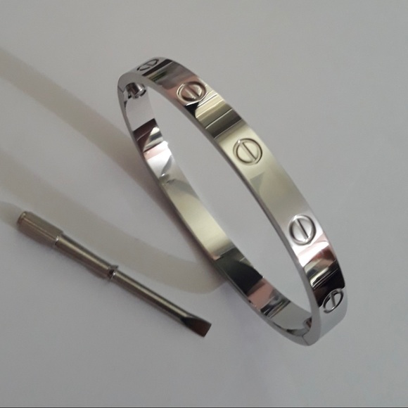 Jewelry | New Stainless Steel Love Screw Bangle Bracelet With ...